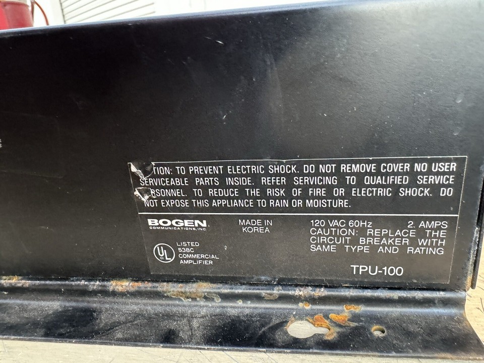 Bogen TPU100 TPU-100 100W Amplifier | eBay