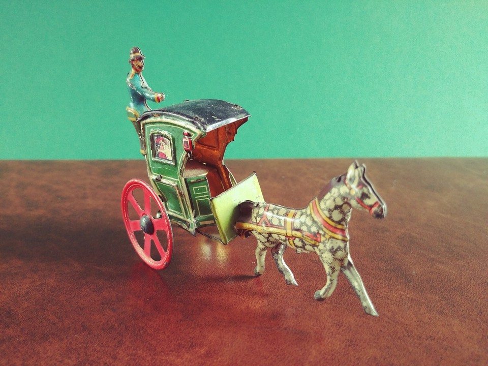 1920's Meier Tin Penny toy Mechanical Hansom Cab | eBay