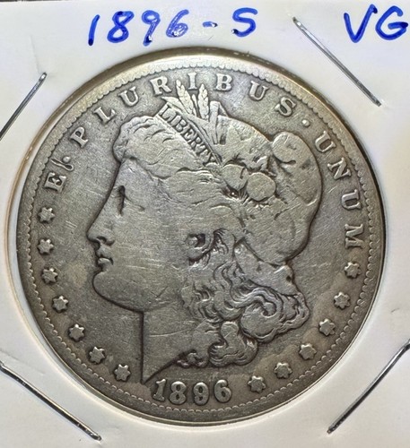 1896-S Morgan Silver Dollar VG 90% Silver Nice Strike Hard Date | eBay