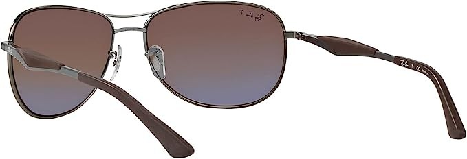 Ray-Ban Men's RB3519 Aviator Brown Lenses Matte Gunmetal Frame ...