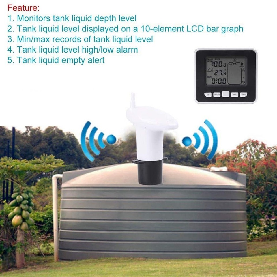 Convenient Wireless Water Tank Fill Level Indicator with Temperature ...