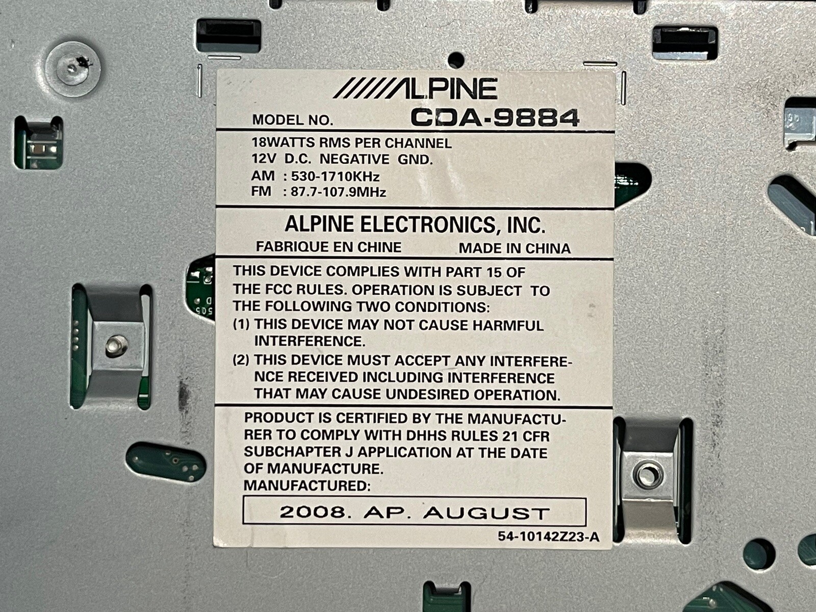 OLD SCHOOL ALPINE CDA-9884 CAR AUDIO STEREO IN DASH MP3 UNIT EQ SUBOUT ...