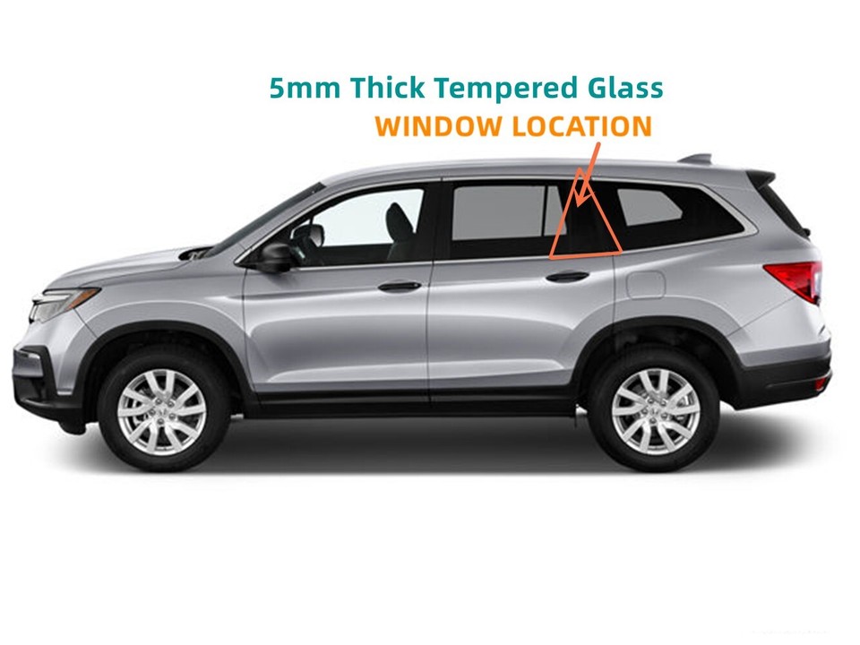 Driver/Left Side Rear Vent Window 5mm Glass For 16-22 Honda Pilot 19-25 ...