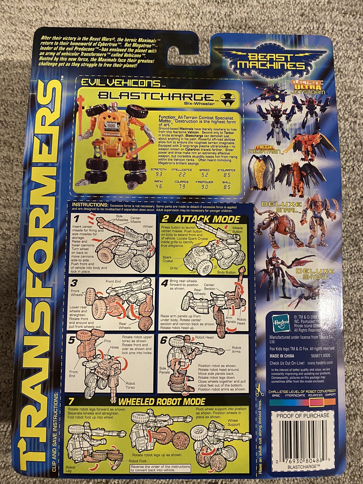 Blastcharge Transformers Beast Machines Hasbro 2000 Deluxe Action ...