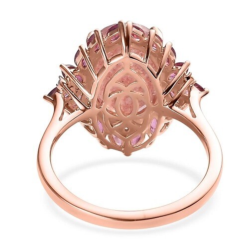 Tanzanian Natronite Multi Gemstone Cocktail Ring Vermeil RG Over SS 7. ...