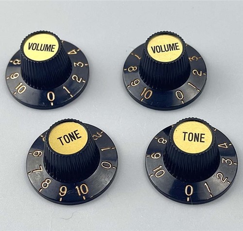 Jazzmaster Vintage Witch Hat Knob Black Gold Knobs Guitar Knobs For ...
