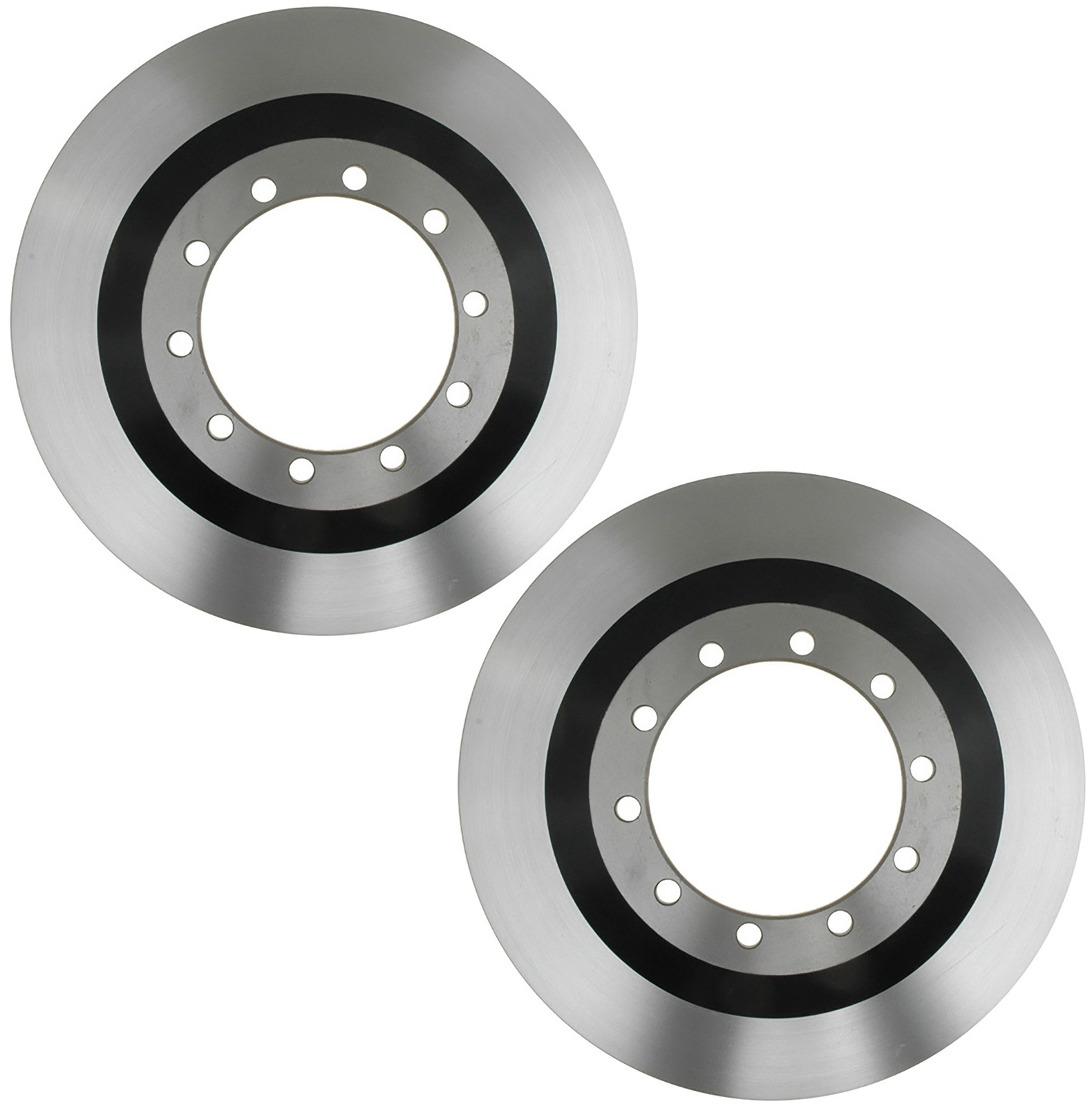 Pair Set of 2 Front Coated Disc Brake Rotors 10 Lugs ACDelco For Ford ...