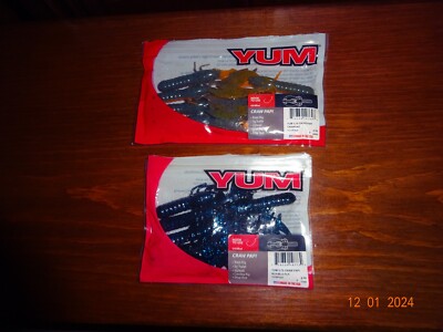 YUM CRAW PAPI 3-3/4" Two 8-CT Packs 2 Colors: Crawdad & Black Blue ...