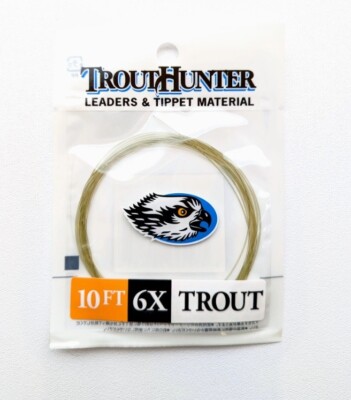 TROUTHUNTER 10' FOOT 6X NYLON FLY FISHING LEADER WITH MICRO PERFECTION ...