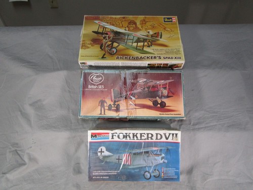 Vintage Monogram, Revell & Classic Biplane model kits. Lot of three ...