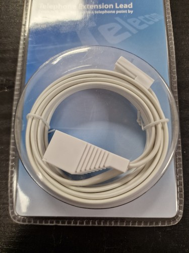 3m Telephone Extension Cable Fully Wired 6 Pin Lead Phone 3 Meter New ...