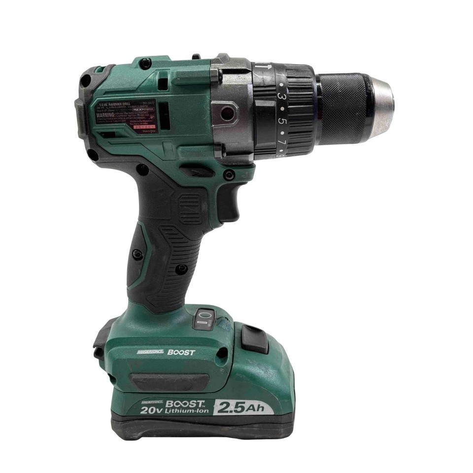 Masterforce BOOST 241-0472 20V Brushless Cordless 1/2" Hammer Drill Kit ...