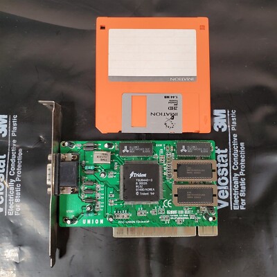 Vintage 1994 PCI VGA Graphics Card 512KB Trident TGUI9440-3 GPU Union ...