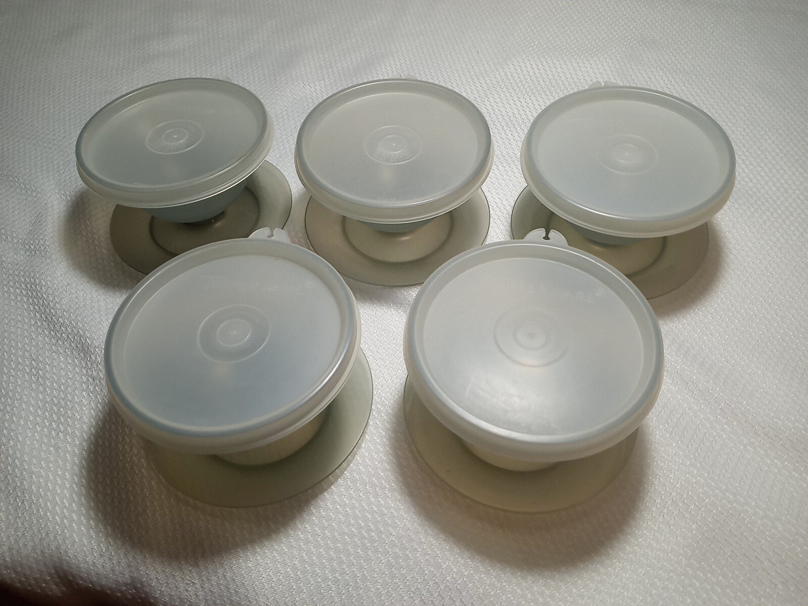 Vintage Lot of 5 Tupperware Sundae Cups Lids 754-27 Gray Parfait ...