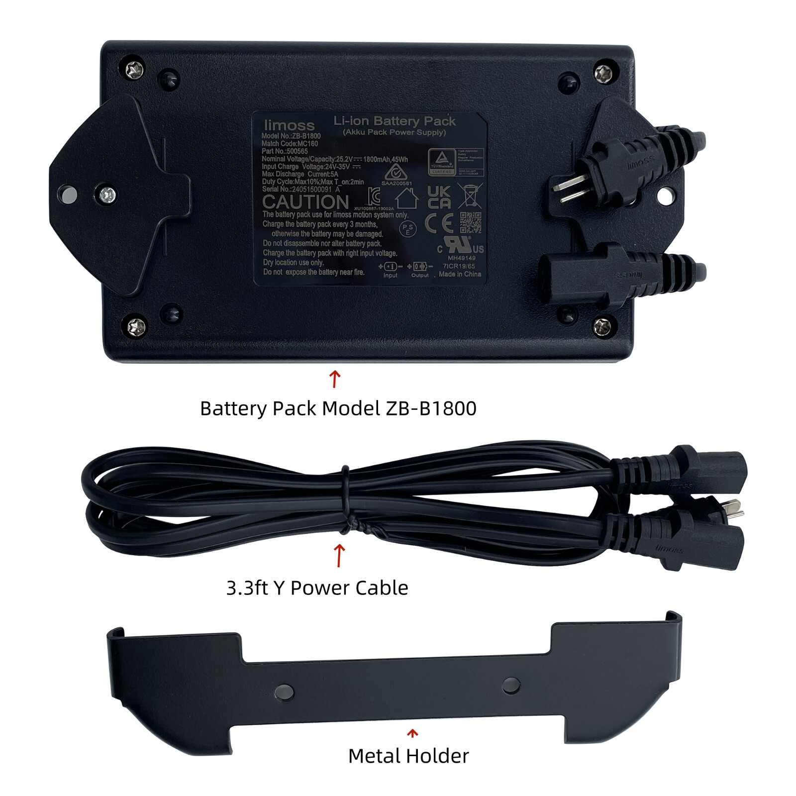 Limoss Akku Battery Pack Power Supply Model ZB-B1800 Kits for Power ...