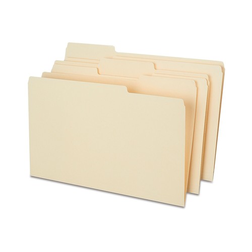 MyOfficeInnovations Heavyweight Manila File Folders 3 Tab Legal 50/Box ...