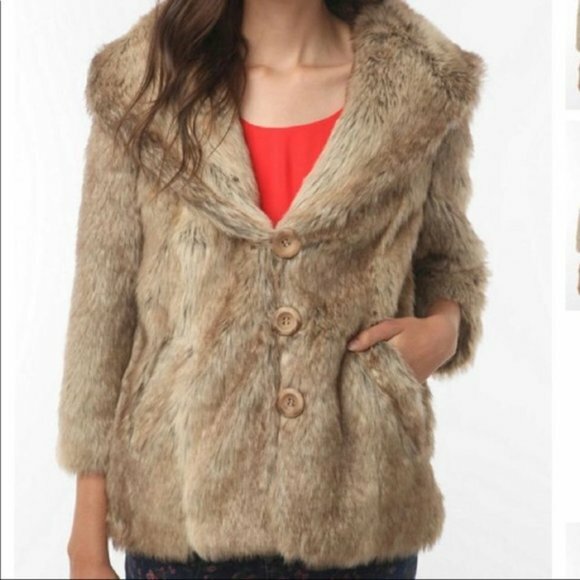 Urban Outfitters Brown Faux Fur Furry Oversized Coat,… - Gem