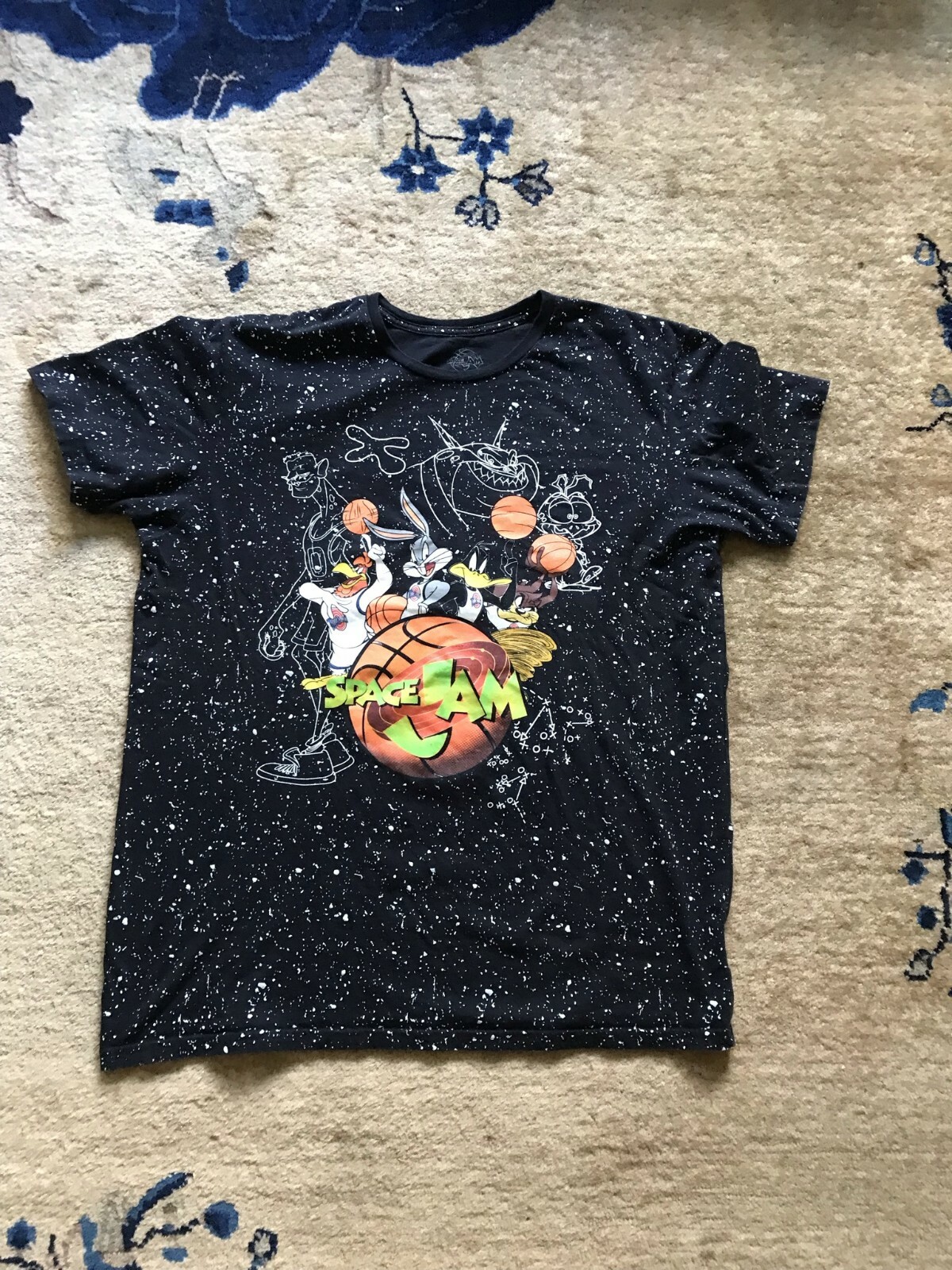 Space Jam Men's Neon Glow Party Squad Paint Splatter … - Gem