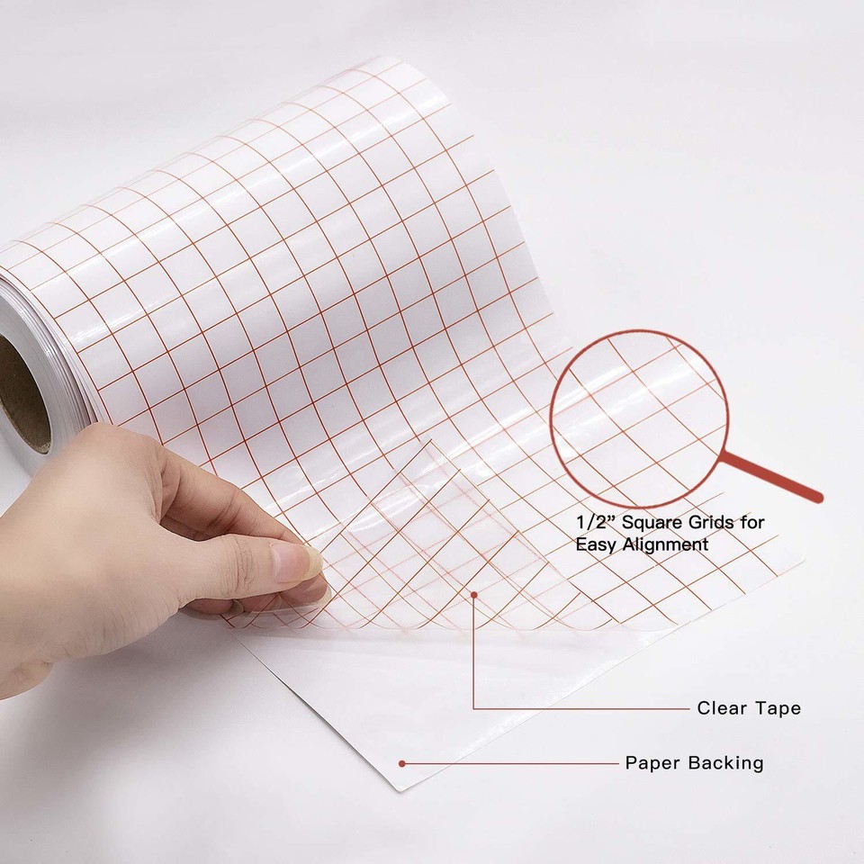 15x1500cm Transfer Paper Tape Roll Permanent Adhesive Vinyl Clear Red ...