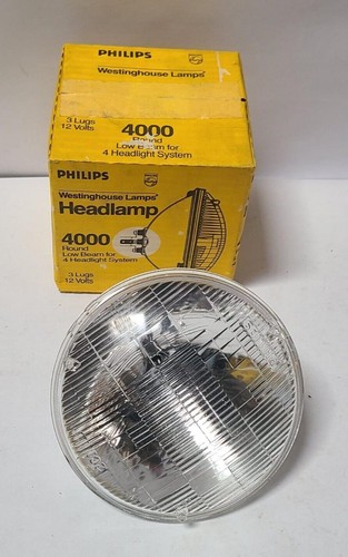 Lot of 4 Headlight Bulb-Headlamp Westinghouse Philips 4000 & 4001 Round ...