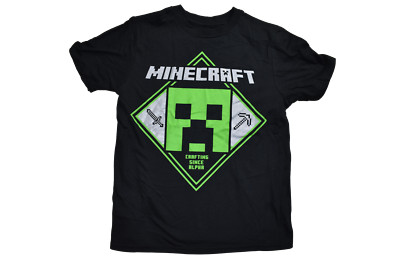Minecraft Youth Boys Crafting Since Alpha Creeper Graphic Black Shirt ...