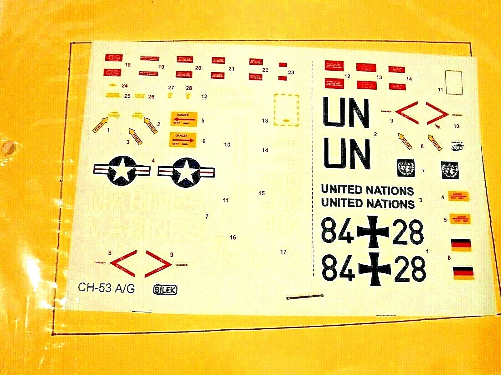 1/72 Bilek Waterslide Decals for US Marines or NATO CH 53 D Sea ...