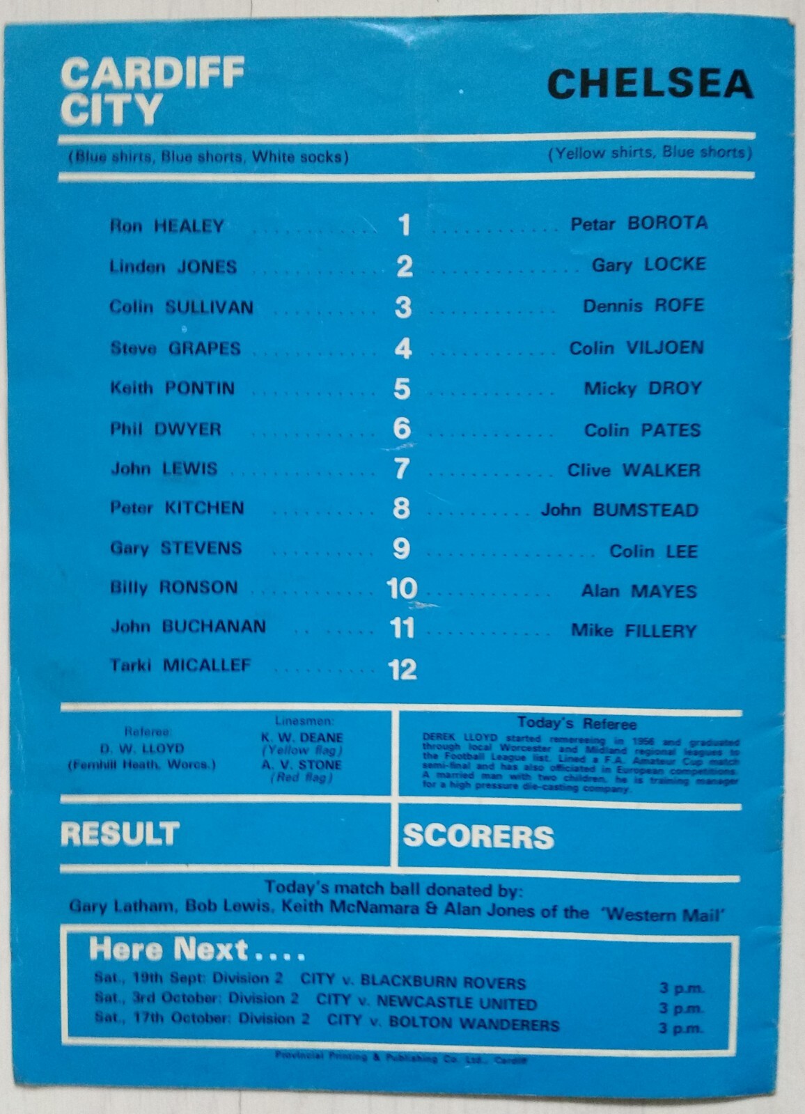 Cardiff City v Chelsea Programme 1981/82 Football League Div. 2 | eBay UK
