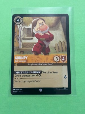 Disney Lorcana Rise of the Floodborn Grumpy Bad Tempered 10/204 (1C) | eBay