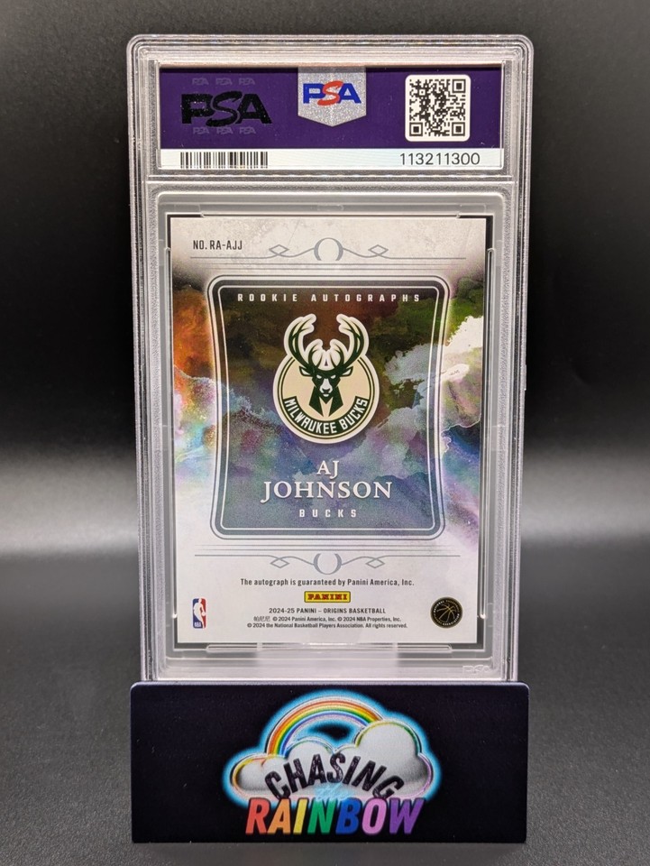 2024 NBA Origins AJ Johnson Rookie On Card Auto GOLD /10 - PSA 10 POP 1 ...
