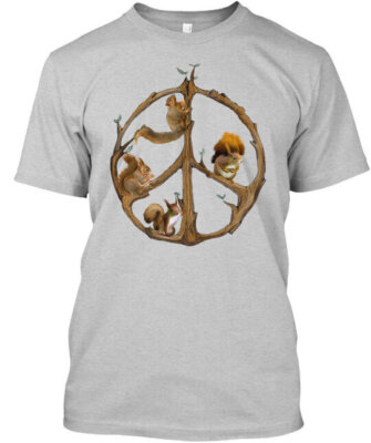 Squirrel peace Symbol Z T-Shirt Made in the USA Size S to 5XL | eBay