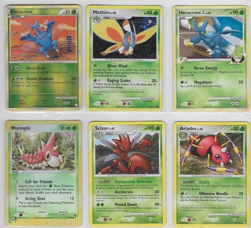 Pokemon TCG Card Lot ~ Heracross Mothim Wurmpie Scizor Ariados Bug Type ...