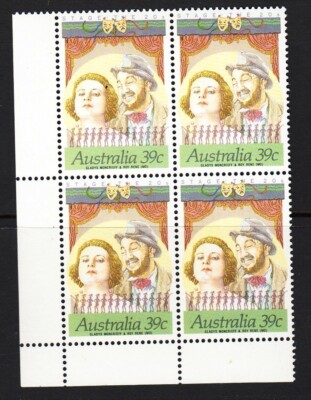 1989 Australian Decimal Stamps - 39c Stage & Screen - MNH Bottom left ...