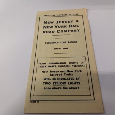 Vintage 1960 New Jersey and New York Rail Road Suburban Railroad ...