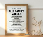 Personalized Family Values Sign Custom Our Family Values Print Room ...