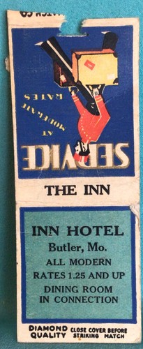 Matchbook Cover Inn Hotel Butler Missouri C112 | eBay