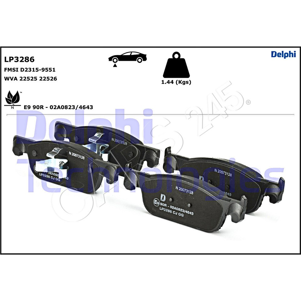 DELPHI Disc Brake Pad Set For RENAULT DACIA Clio IV Box Grandtour ...