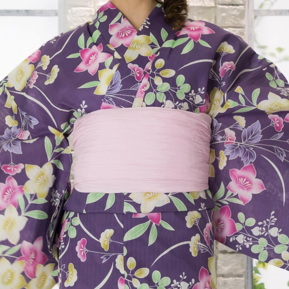 Japanese Yukata Kimono heko obi Obi pink ribbon JAPAN | eBay