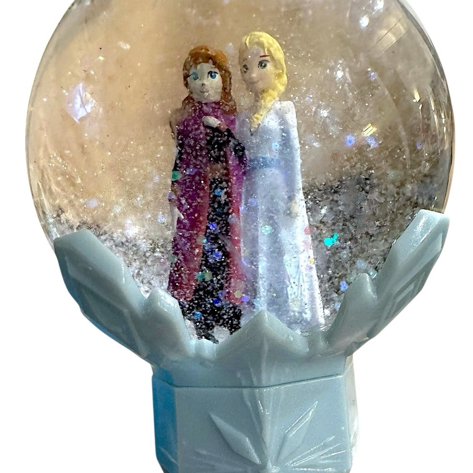 Disney Parks /Frozen Elsa Anna /Blue Glitter Water Globe Wand Souvenir ...