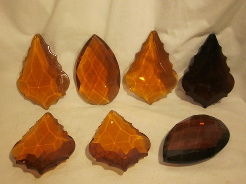 7 jumbo cut plastic prisms prism lot multi faceted 6" ! chandelier ...