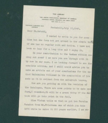 Famous German American Jewish Historian Alexander Marx 1947 | eBay