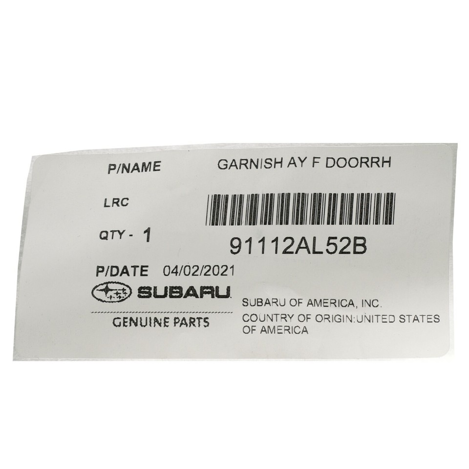 OEM 15-19 Subaru Outback Exterior Door Lower Molding Passenger Side ...