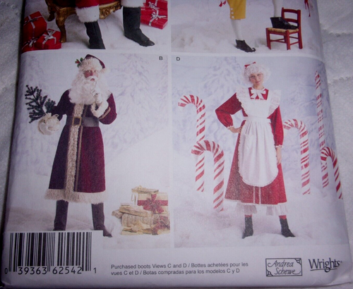 Simplicity Pattern 2542 Christmas Costumes for Adults Santa Elf Mrs ...