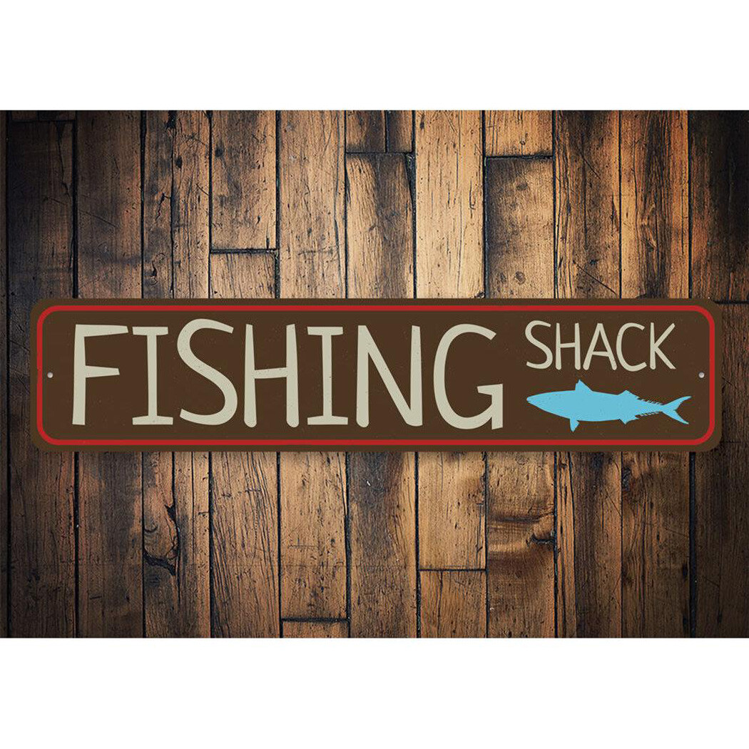 Fishing Shack Sign, Beach Street Sign, Metal Fish Lover Metal Wall ...