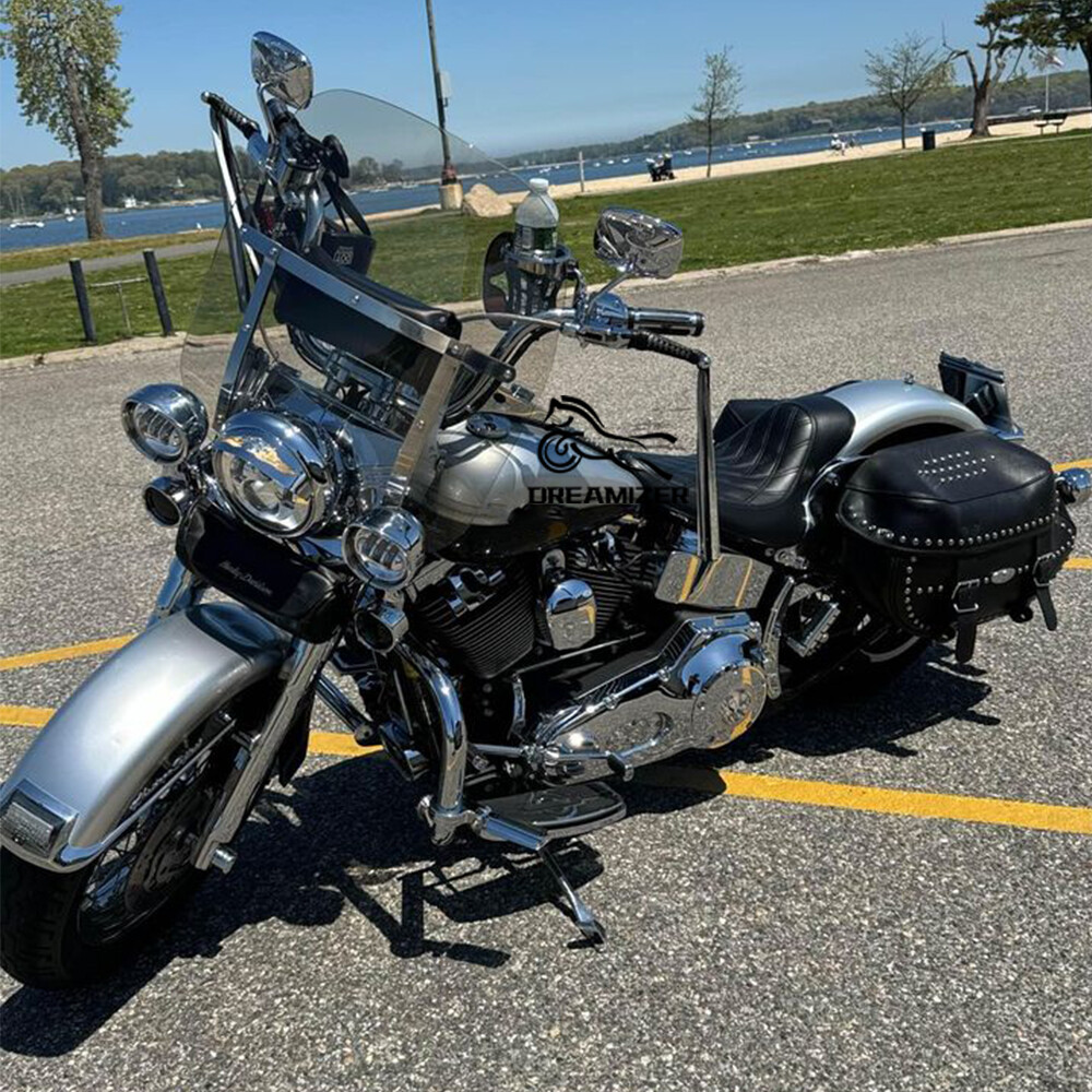 18"x16" Large Smoke Motorcycle Windshield For Harley Davidson Heritage ...