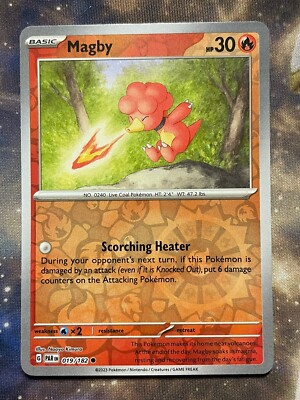 Pokémon TCG Magby 019/182 SV04: Paradox Rift Reverse Holo Common | eBay