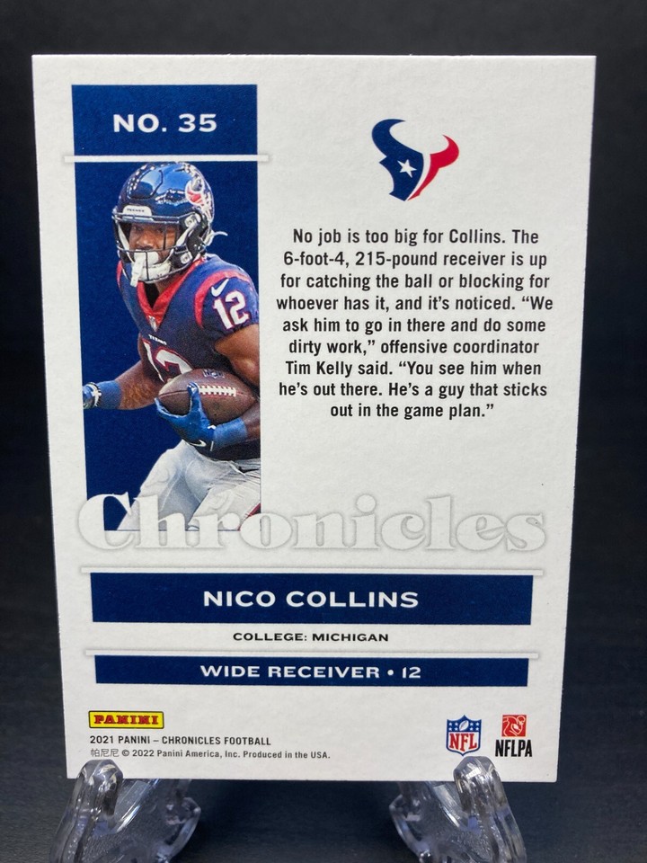 NICO COLLINS / 2021 Panini Chronicles #35 / ROOKIE CARD / Houston ...