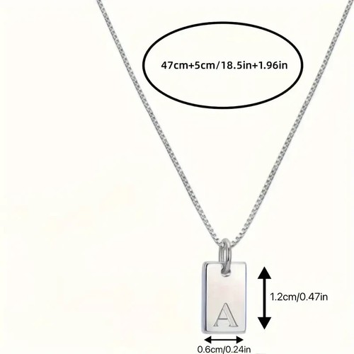 Fashion Initial Necklace Silvery Letter S Pendant Dainty Chain Men ...