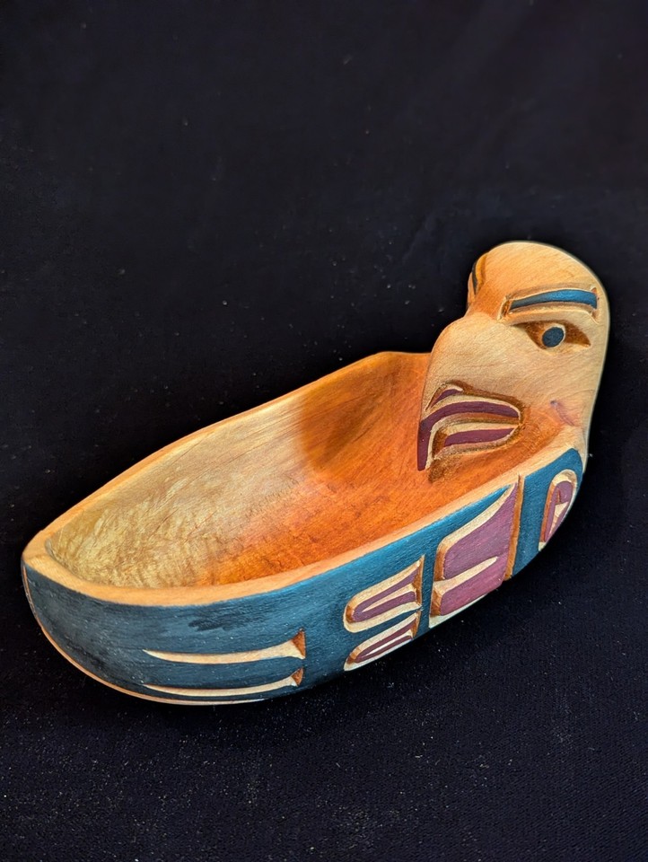Pacific Northwest Coast First Nations Eagle Bowl Carving. A2 | eBay