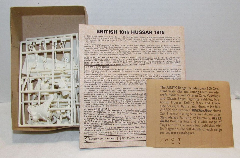 Airfix British 10th Hussar Calvary 1815 Model Kit 54mm | eBay