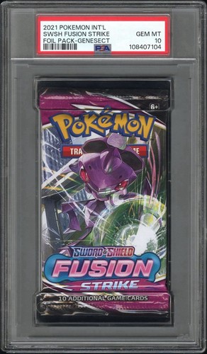 Pokemon Fusion Strike Genesect Art Authentic Sealed Booster Pack PSA 10 ...